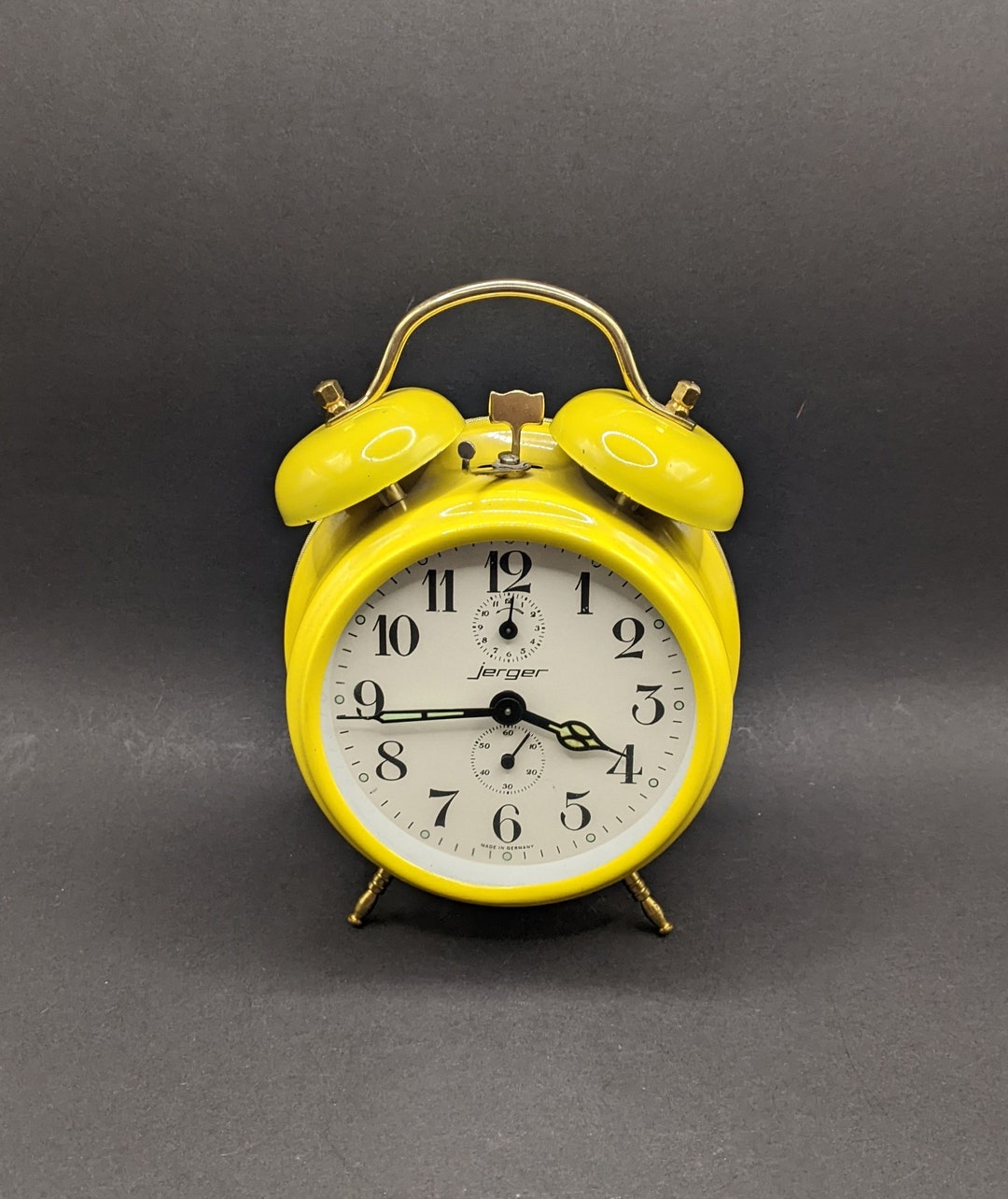 1970's JERGER Mechanical Alarm Clock, Vintage Retro German Wind up ...