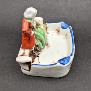 Vintage Japanese Porcelain Figural Ashtray, Handpainted Colonial Style ...