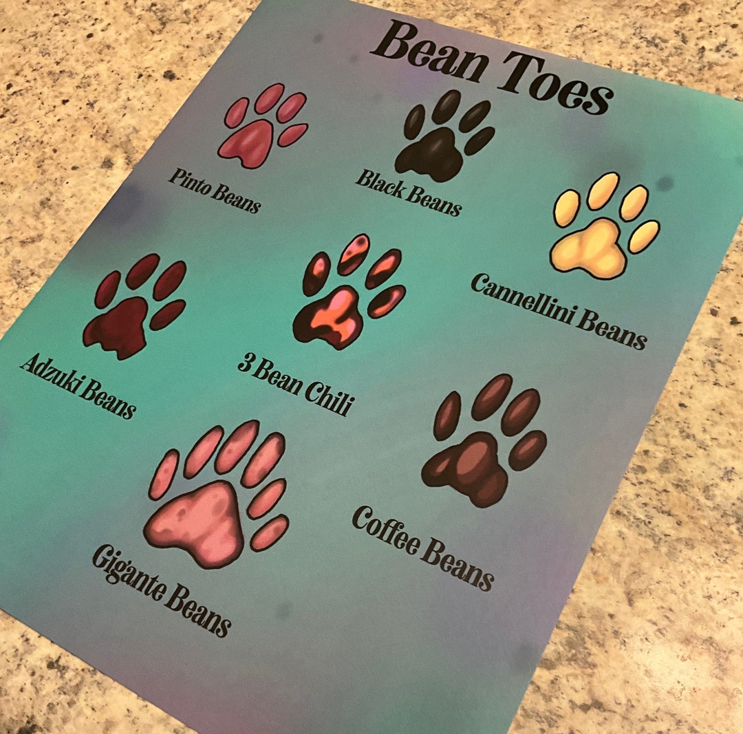 Bean Toes Chart - Etsy