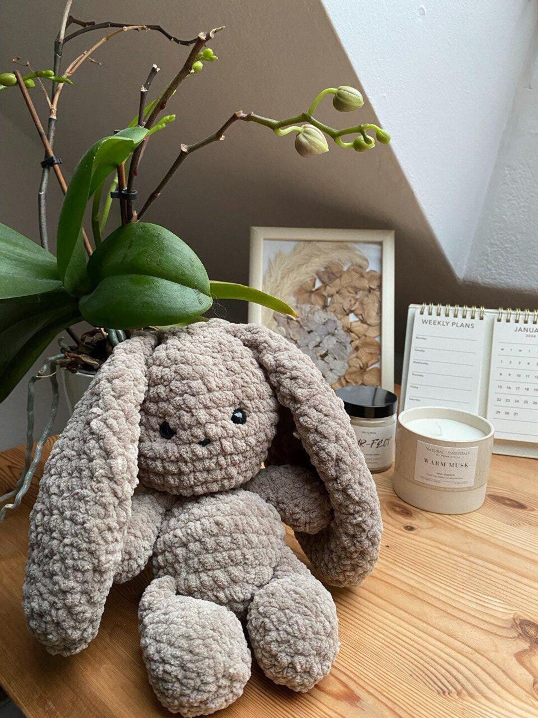 Handmade Beige Crochet Bunny Milo - Etsy