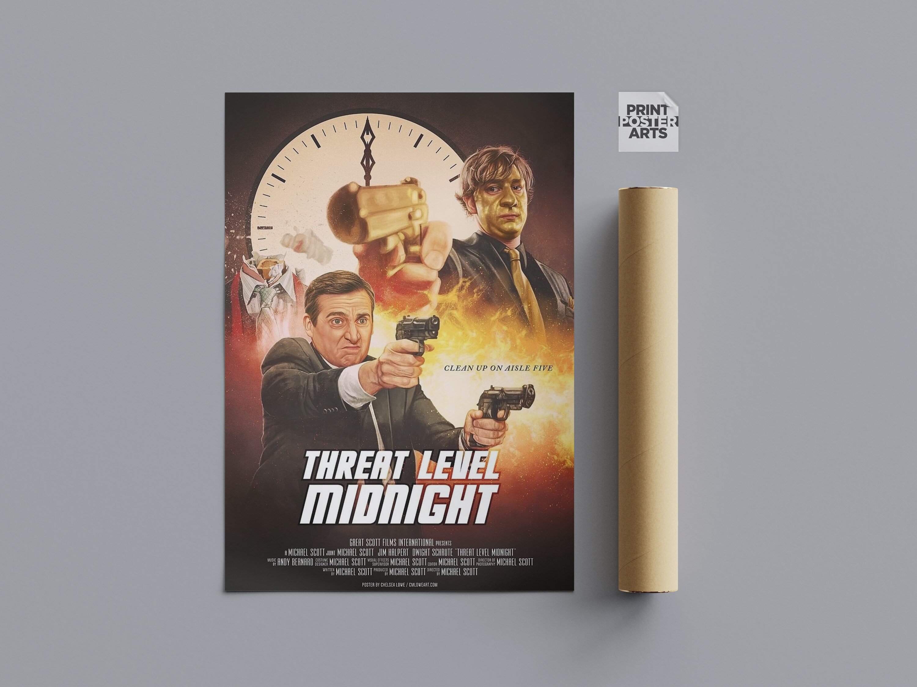 Threat Level Midnight Movie Poster, The Office Poster, Michael Scarn ...