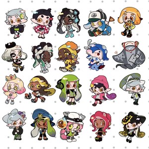 Splatoon Stickers Splatoon Inspired Fan-art Badge Stickers 20 Patterns ...