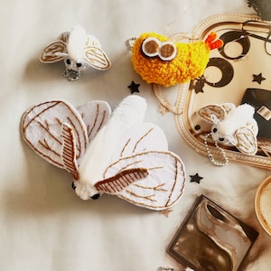 Whimsical Fuzzy Moth Plush Charm Keychains Art Accessories - Etsy
