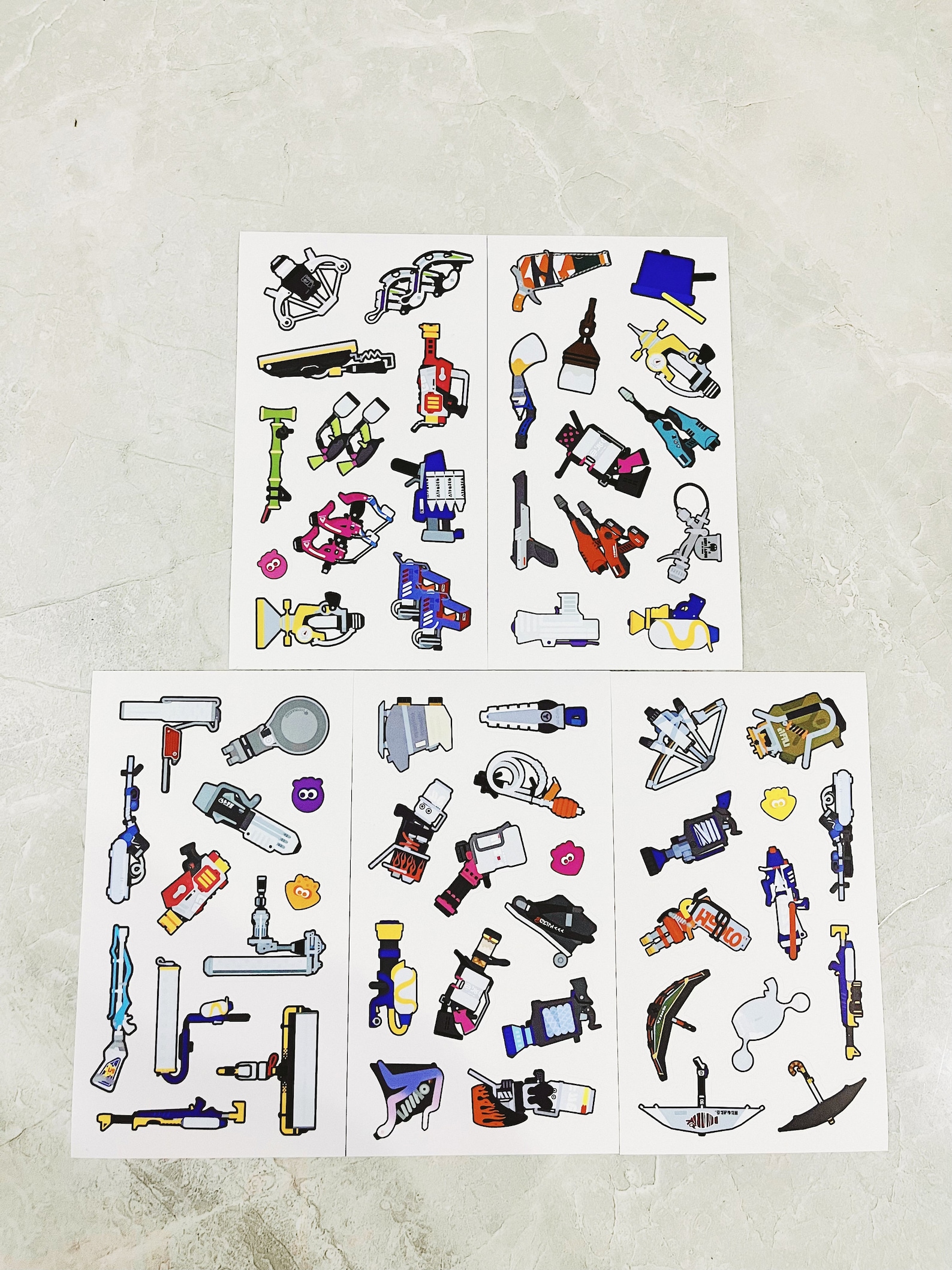 Splatoon Weapons Stickers Splatoon Inspired Fan-art Badge Stickers 55 ...