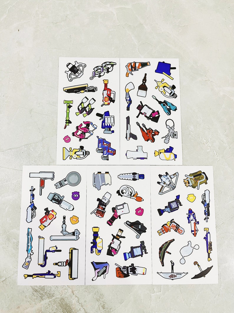Splatoon Weapons Stickers Splatoon Inspired Fan-art Badge - Etsy