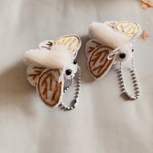 Whimsical Fuzzy Moth Plush Charm Keychains Art Accessories - Etsy