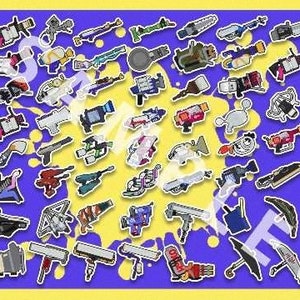 Splatoon Weapons Stickers Splatoon Inspired Fan-art Badge Stickers 55 ...