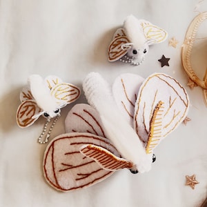 Whimsical Fuzzy Moth Plush Charm Keychains Art Accessories - Etsy