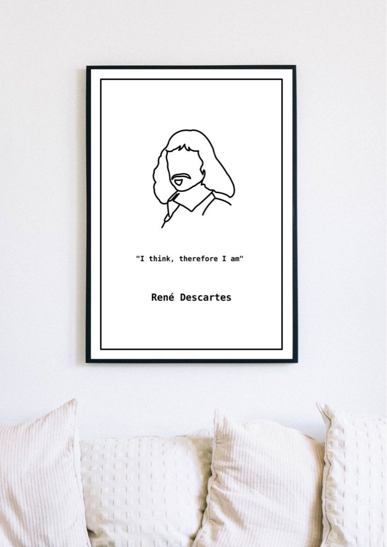 René Descartes - I Think, Therefore I Am - Etsy