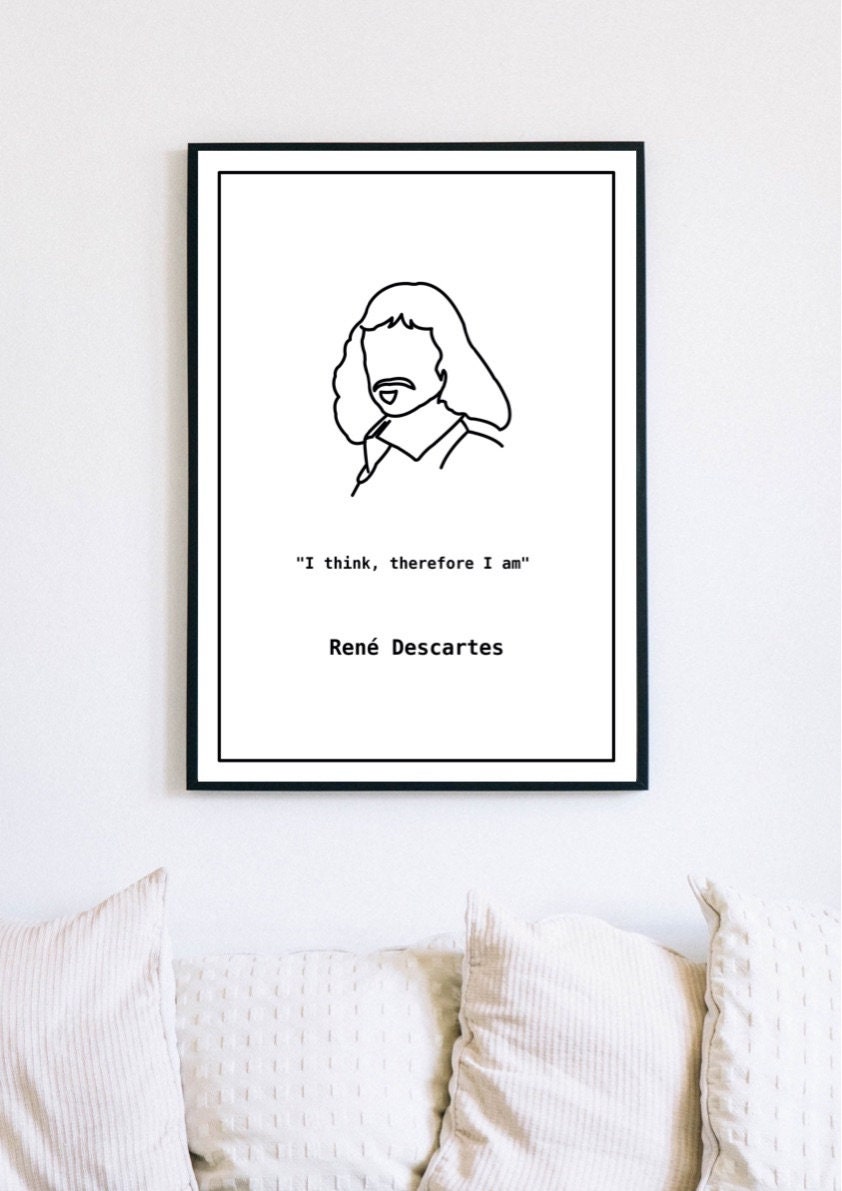 René Descartes - I Think, Therefore I Am - Etsy