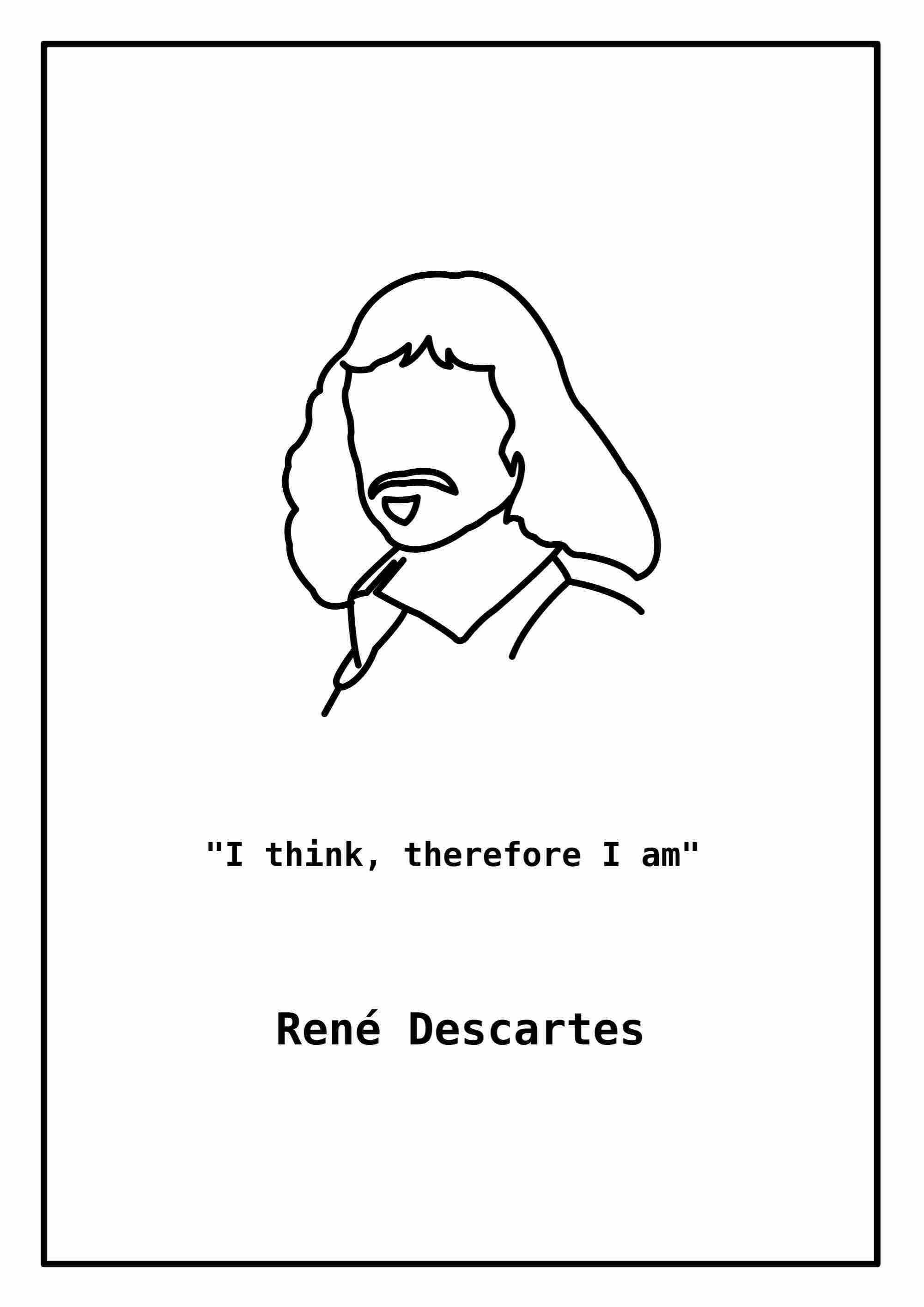 René Descartes - I Think, Therefore I Am - Etsy