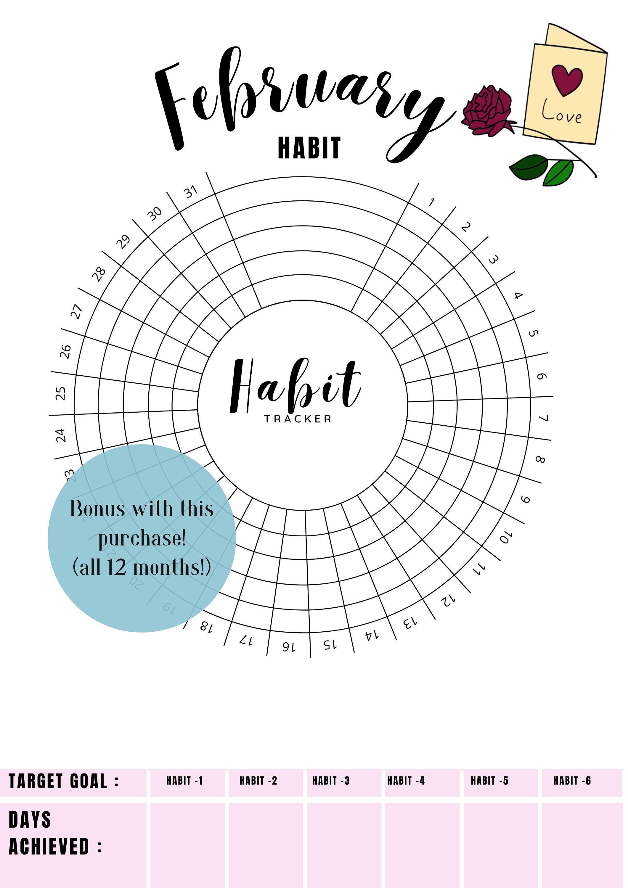 Printable Workout Tracker Daily Exercise Track Monthly Weight Loss ...