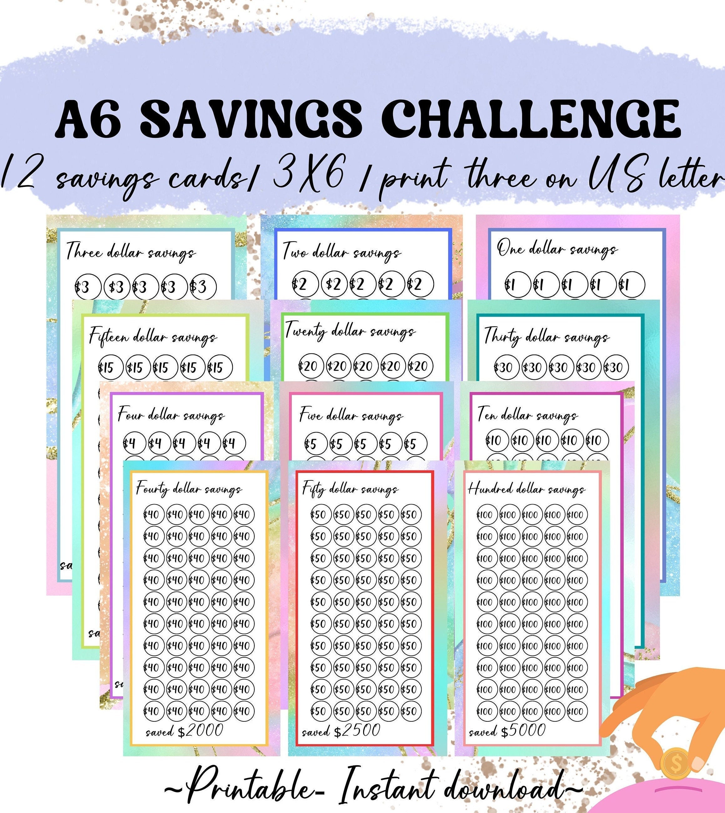 Bundle 12 Printable Savings Challenge A6 Saving Tracker A6 - Etsy