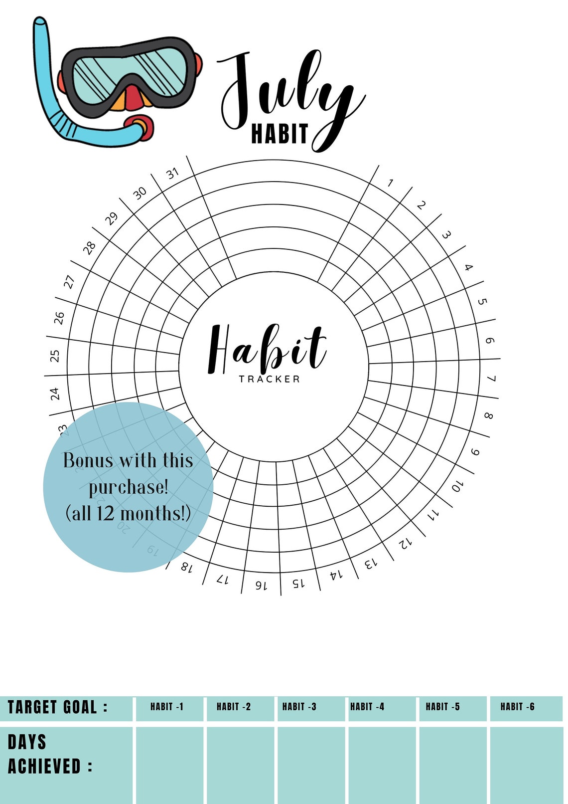 Printable Workout Tracker Daily Exercise Track Monthly Weight - Etsy