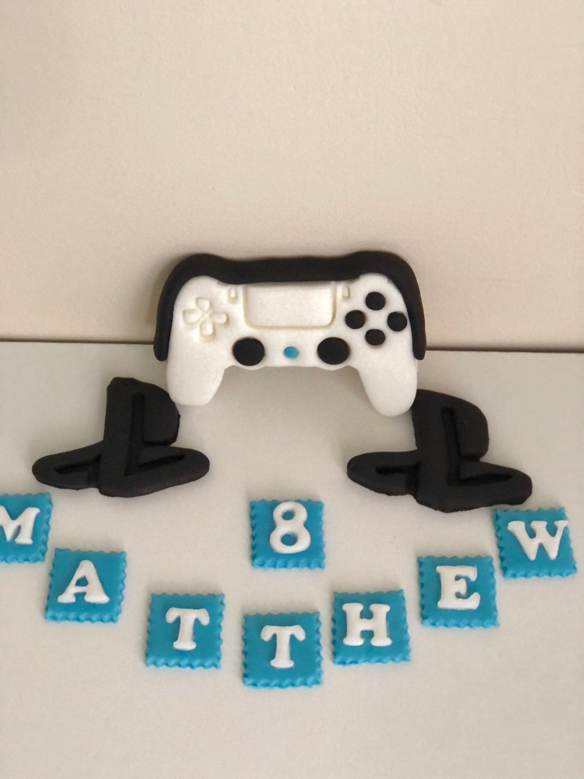 Controller Playstation Logo Edible Black White Handmade - Etsy