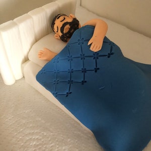 Lazy Man in Bed Sleep Personalised Birthday Cake Topper - Etsy UK