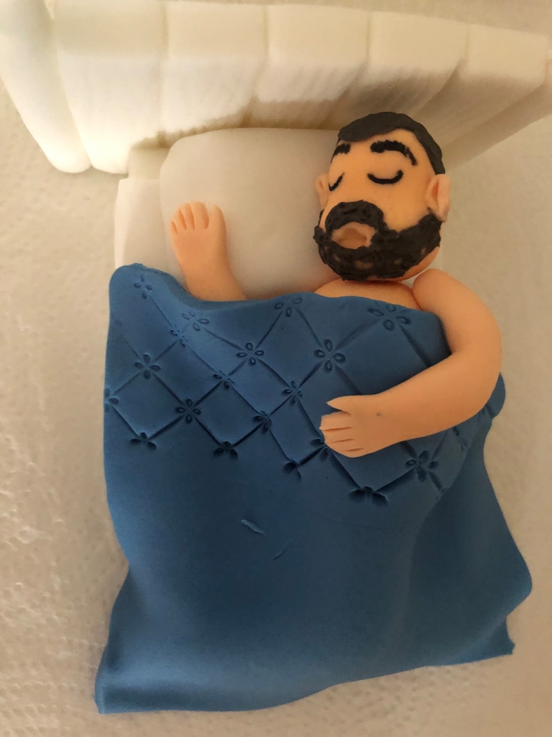 Lazy Man in Bed Sleep Personalised Birthday Cake Topper - Etsy UK