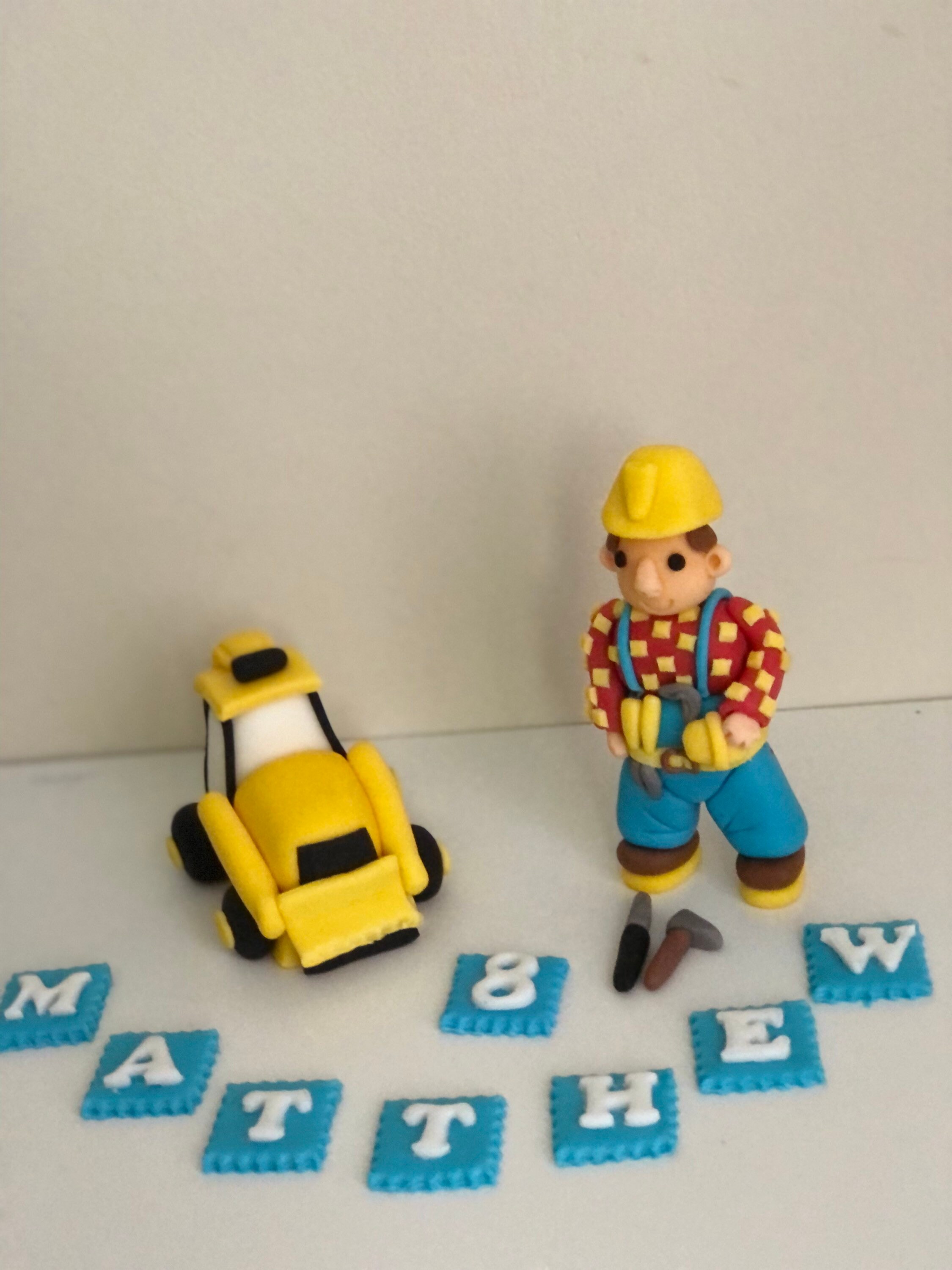 Bob the Builder Diger Edible Handmade Cake Topper - Etsy UK