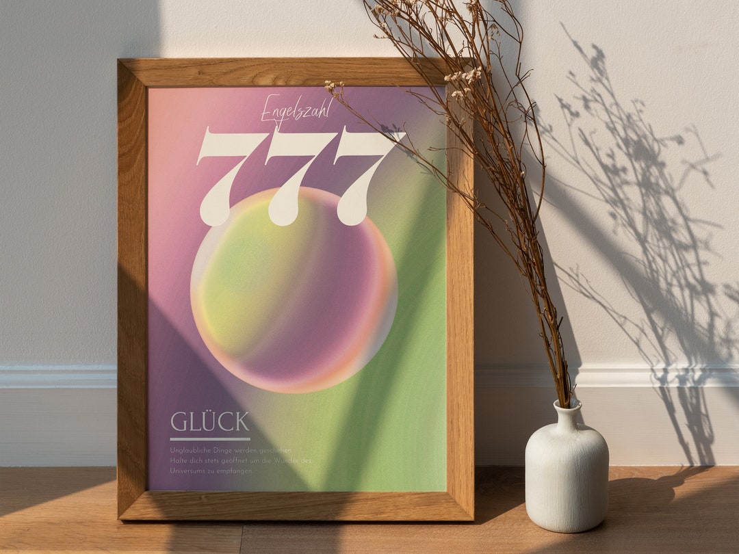 Angel Numbers Poster / 777 / Wall Art Poster Happiness / - Etsy