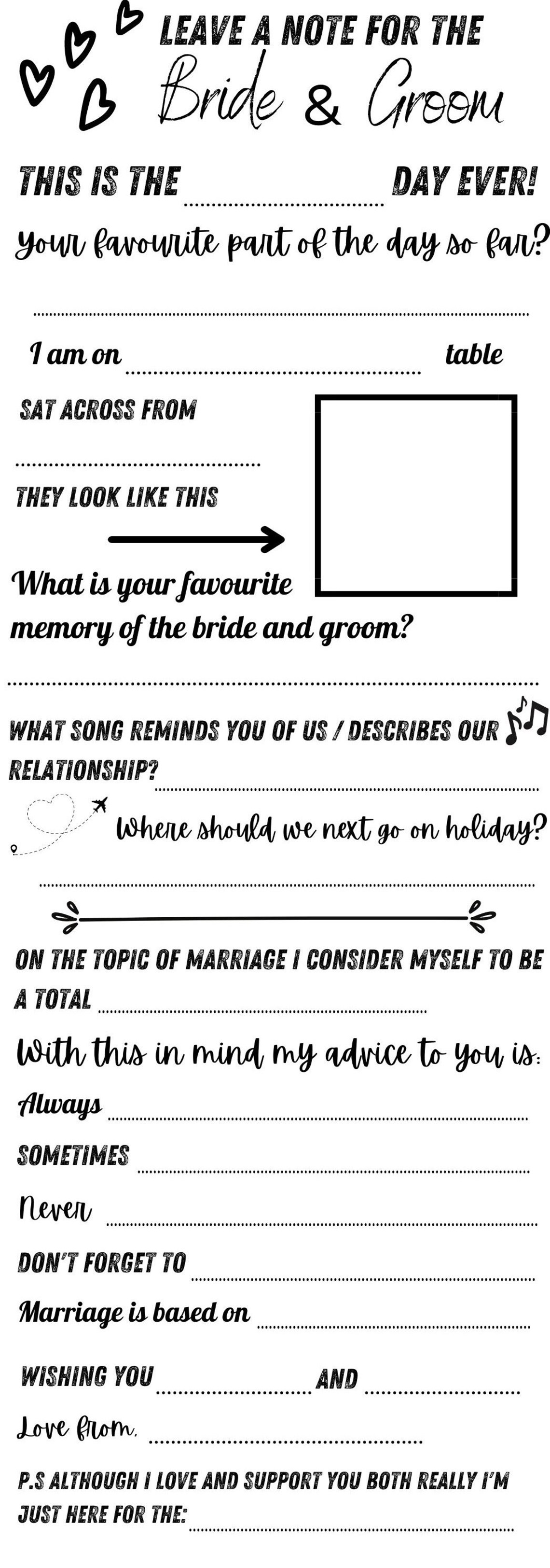 Wedding Advice Cards, Marriage Advice Cards, Digital Download, Advice ...
