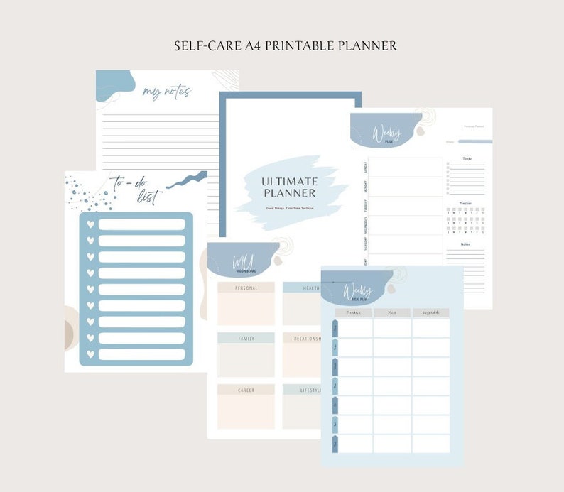 Self-care Planner A4 Printable - Etsy