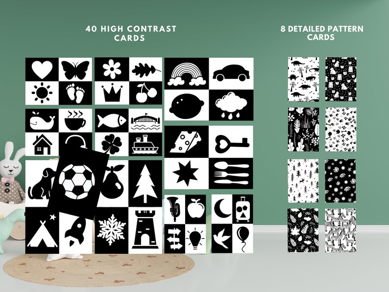 Bundle of High Contrast Baby Sensory Flash Cards Baby Sensory - Etsy