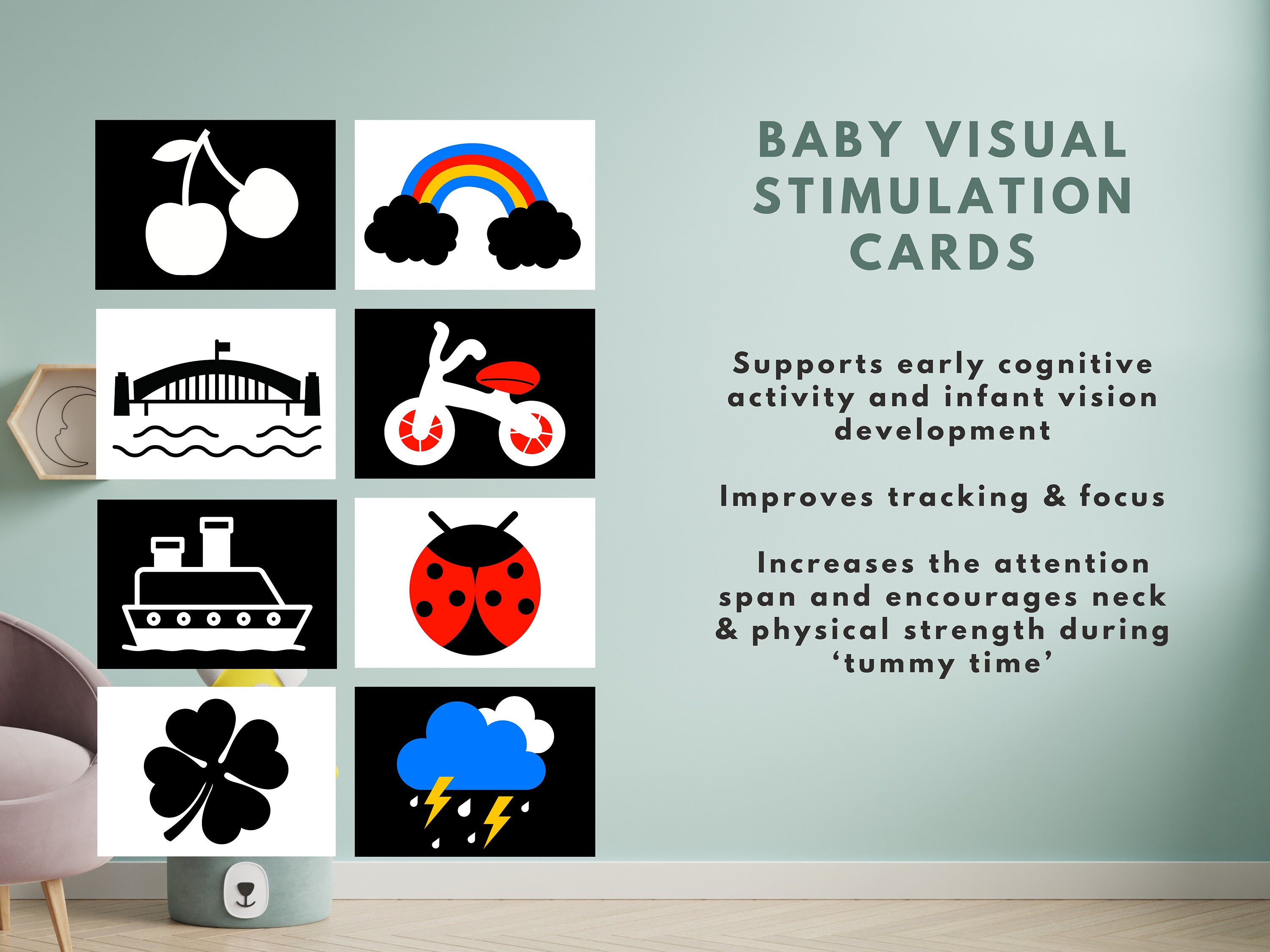 Bundle of High Contrast Baby Sensory Flash Cards Baby Sensory - Etsy