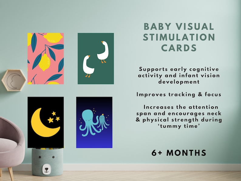 Printable Baby Sensory Cards (3+ Months) - High Contrast Colour Sensory ...