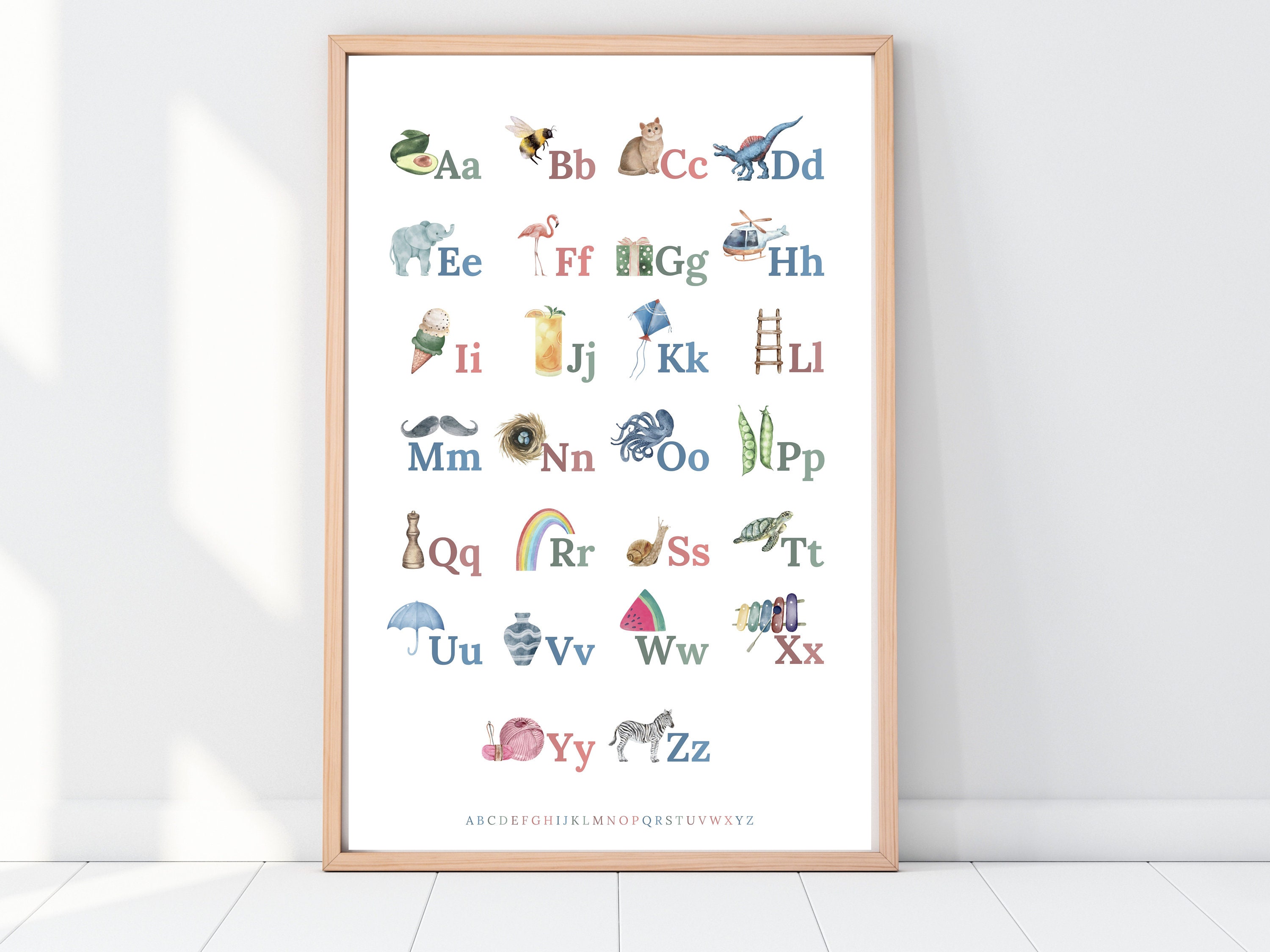 Carteles digitales de ABC y números, arte educativo de la pared ...