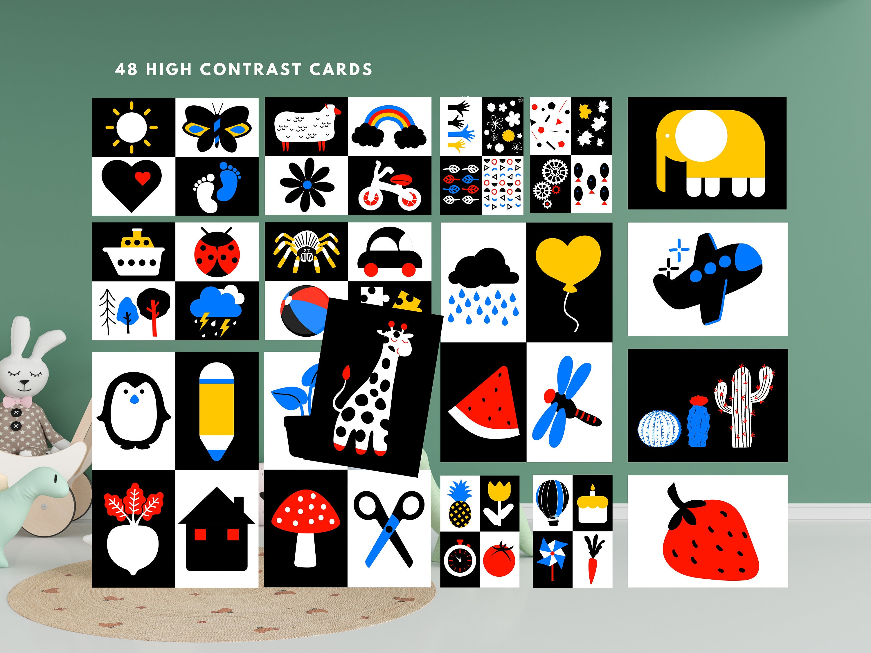 Bundle of High Contrast Baby Sensory Flash Cards Baby Sensory - Etsy