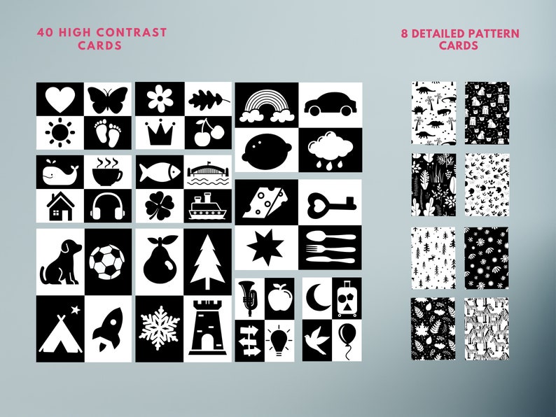 Baby Sensory Flash Cards: High Contrast Black & White Visual ...