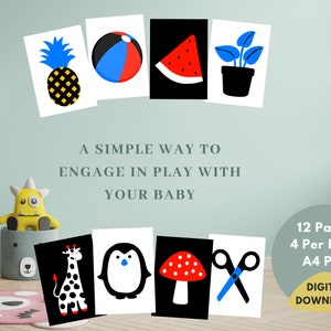 High Contrast Baby Sensory Flash Cards, Baby Sensory Black & White ...