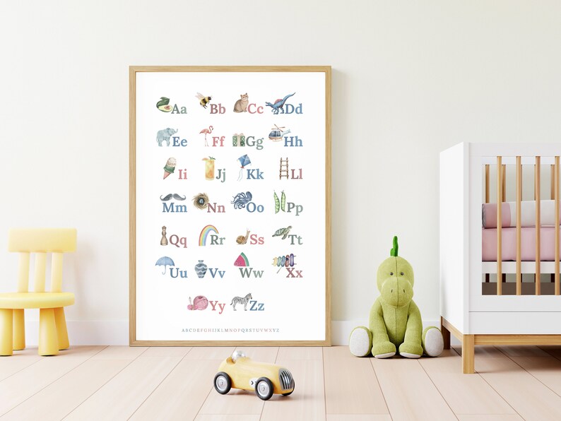 Alphabet Poster ABC Print Alphabet Printable Wall Art - Etsy
