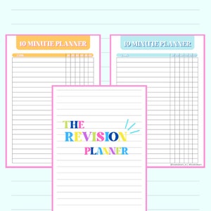 Printable Revision Planner, Study Planner, Student Planner, University ...