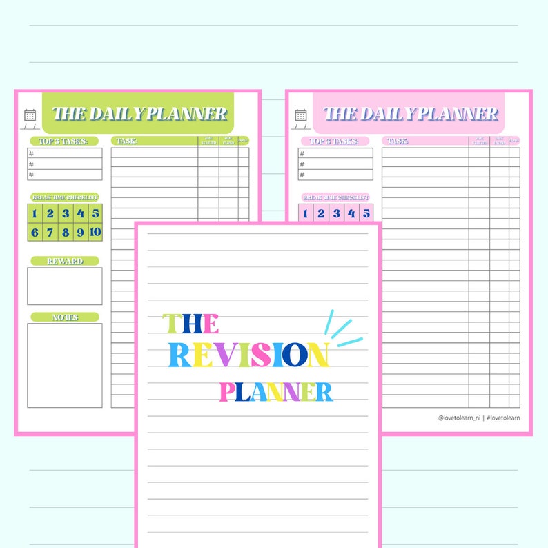 Printable Revision Planner, Study Planner, Student Planner, University ...