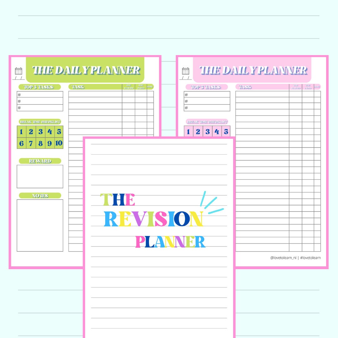 Printable Revision Planner, Study Planner, Student Planner, University ...