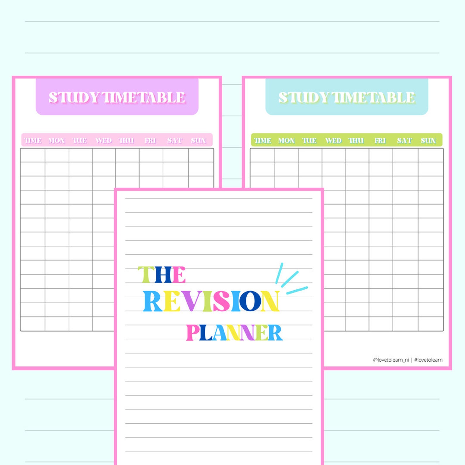 Printable Revision Planner, Study Planner, Student Planner, University ...