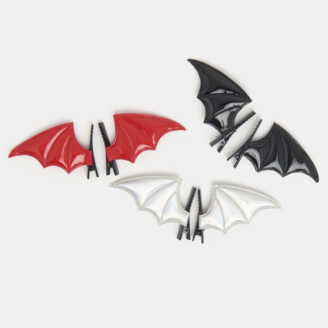 Set of 2 Halloween Bat Wings Goth Hair Clips - Etsy