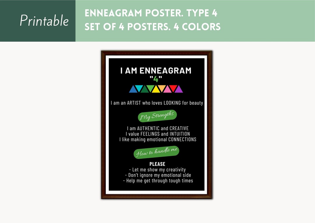 Enneagram Type 4 Four Ennea Type Strengths and How to - Etsy