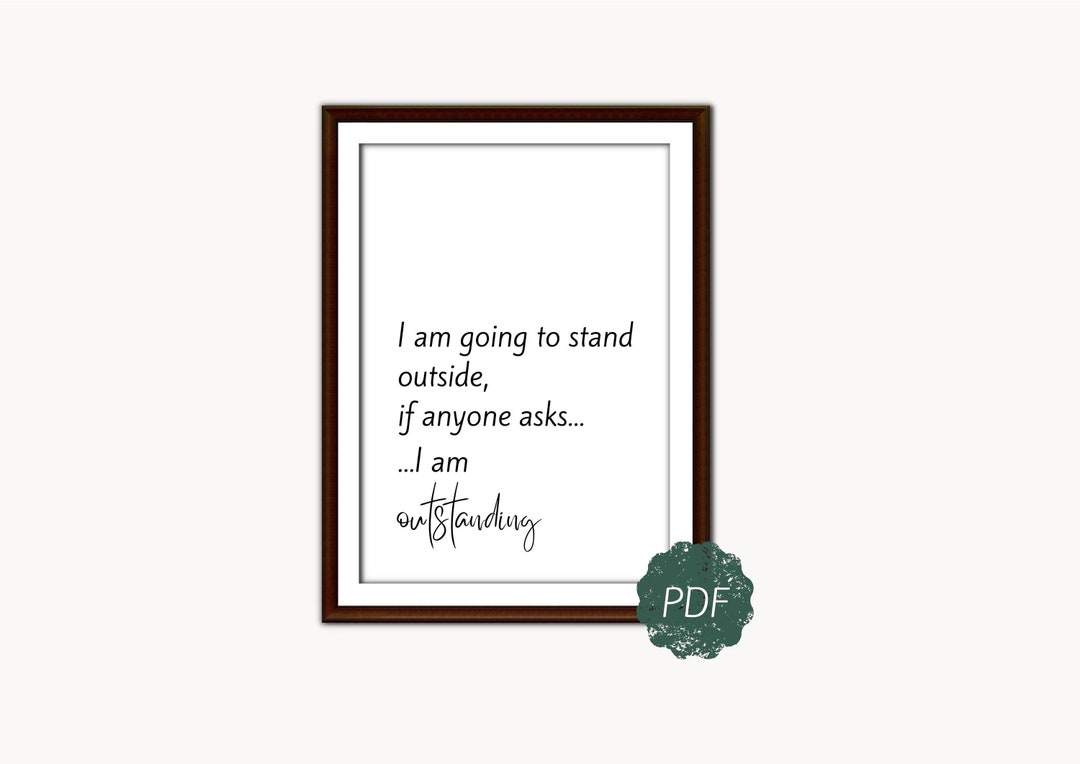 I Am Outstanding Poster Affirmation Fun Prints Inspirational Decor ...