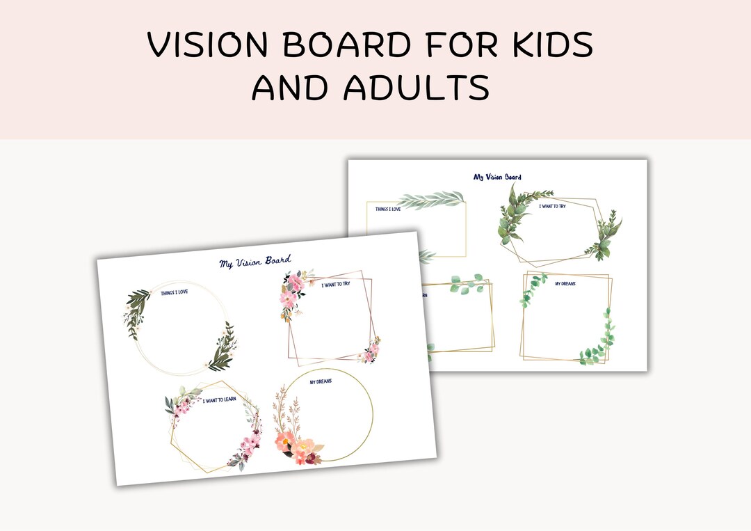 Vision Board for Adults and Kids - Vision Board Template for Career ...