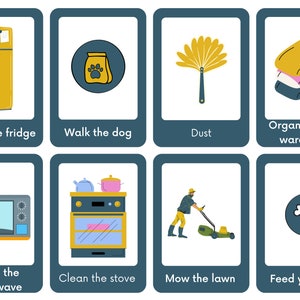 Chores Routine Flashcards for Kids and Adults Printable - Etsy