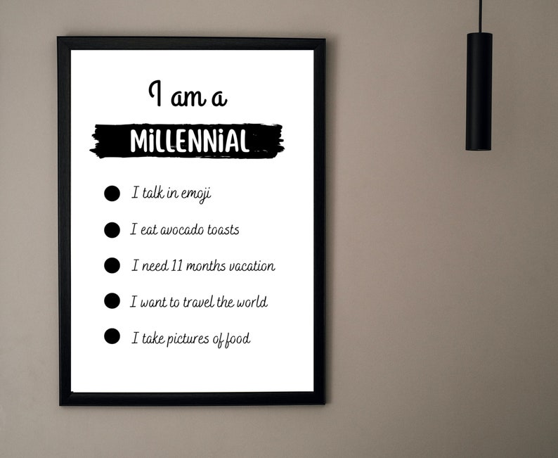 Grand Millennial Set of 5 Fun Posters for Home Office Different Colors ...