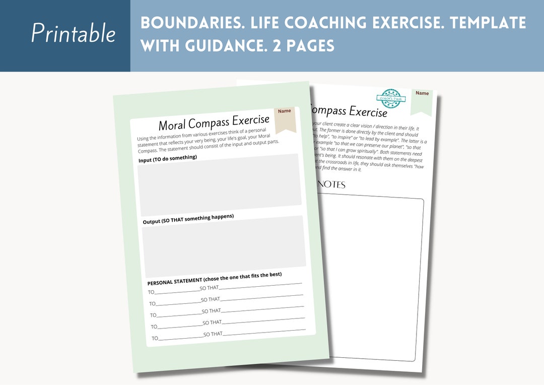 Life Coaching Exercise Moral Compass Find Out the Driving Force for ...