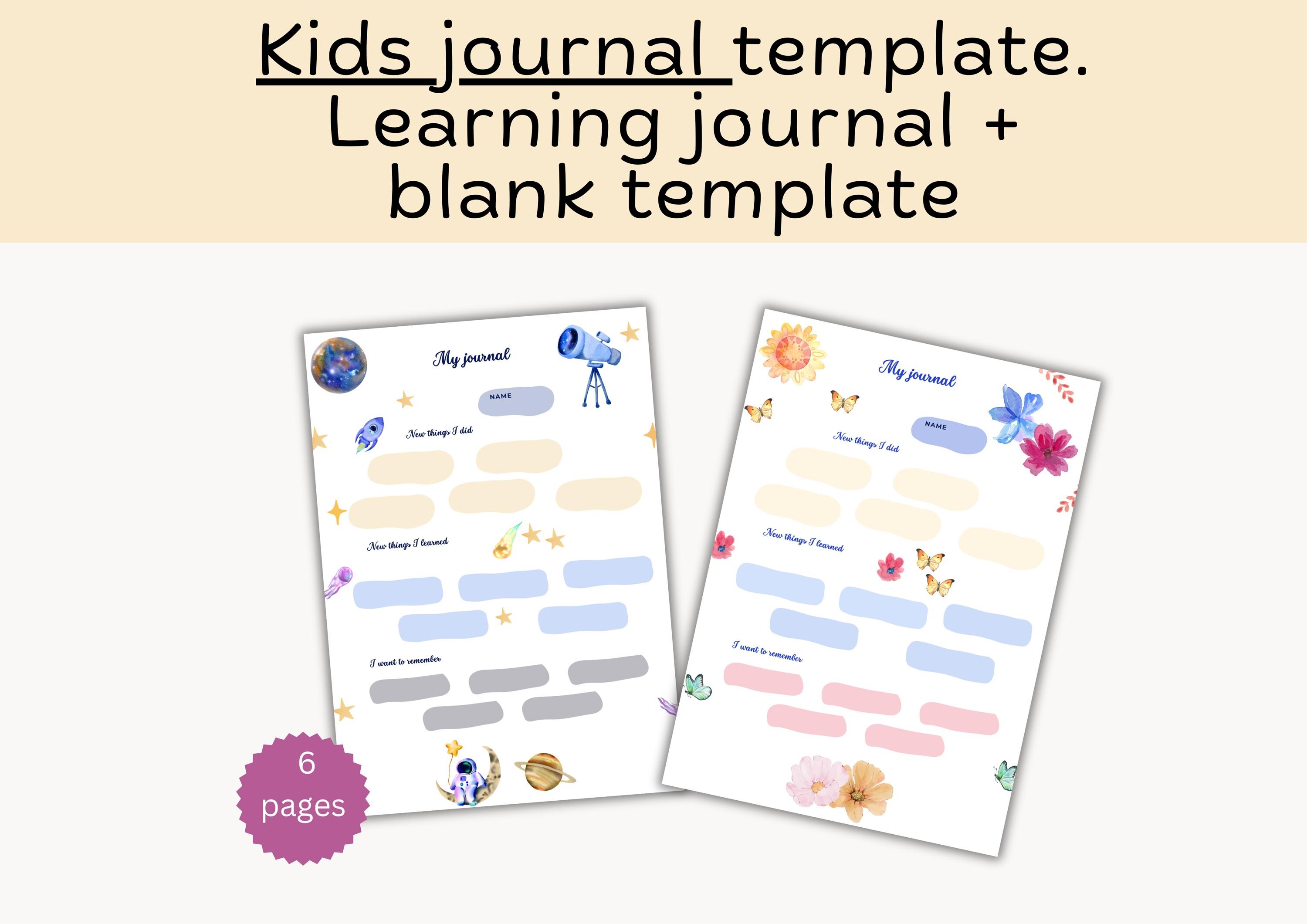 Kids Journal Template, Elementary School Learning Journal, Back to ...