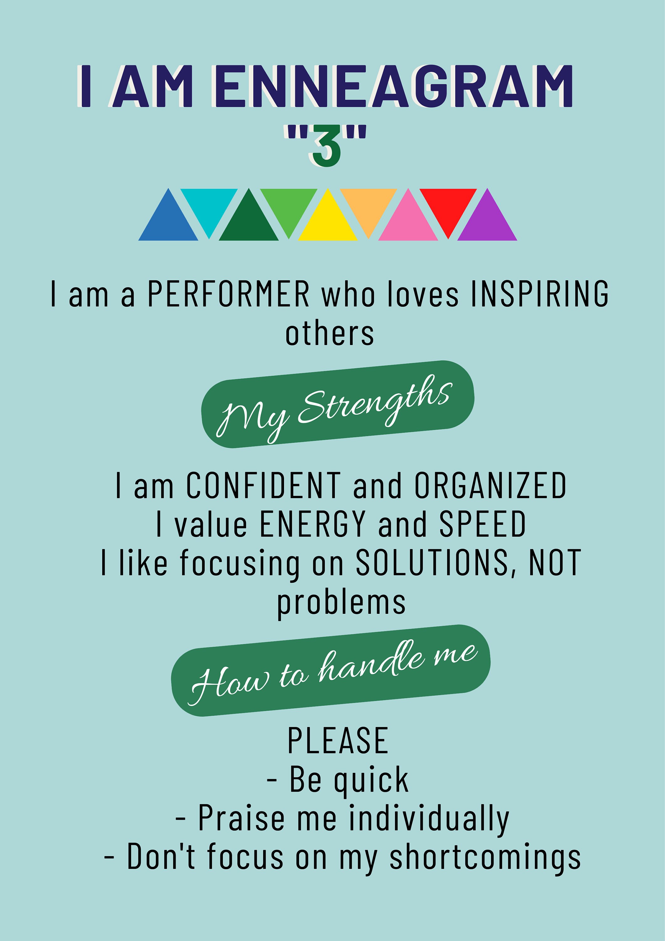 Enneagram Type 3 Three Ennea Type Strengths and How to - Etsy