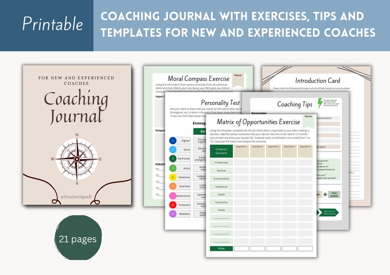 Life Coaching Journal With Tools, Exercises, Tips and Templates Great ...
