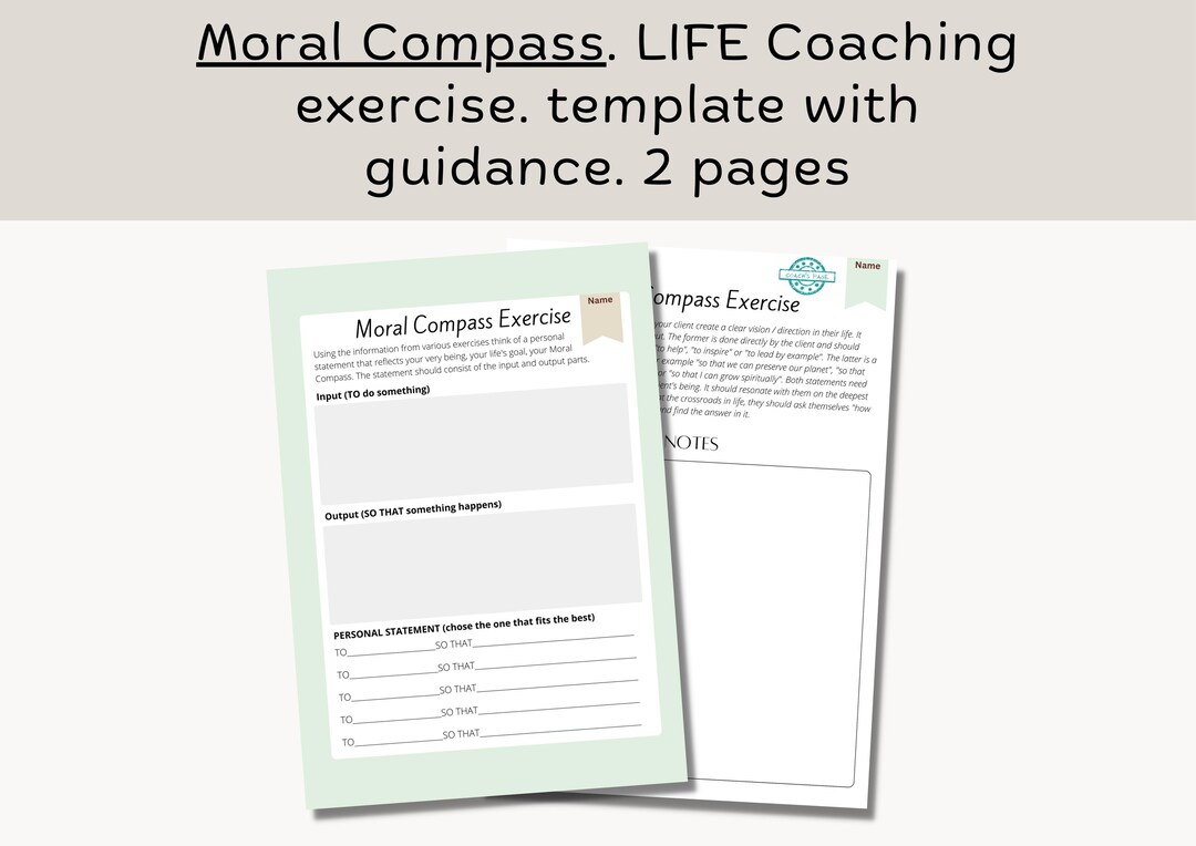 Life Coaching Exercise Moral Compass - Find Out the Driving Force for ...