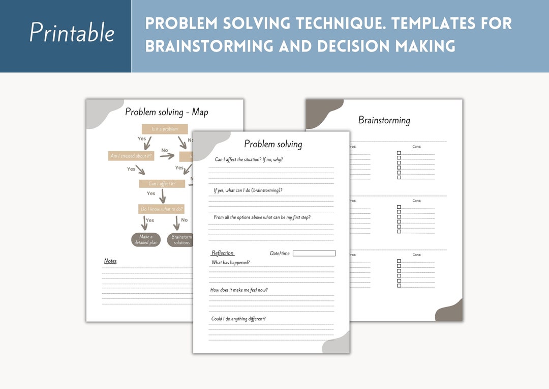 Problem Solving Tool Decision Making Brainstorming Templates Decision ...