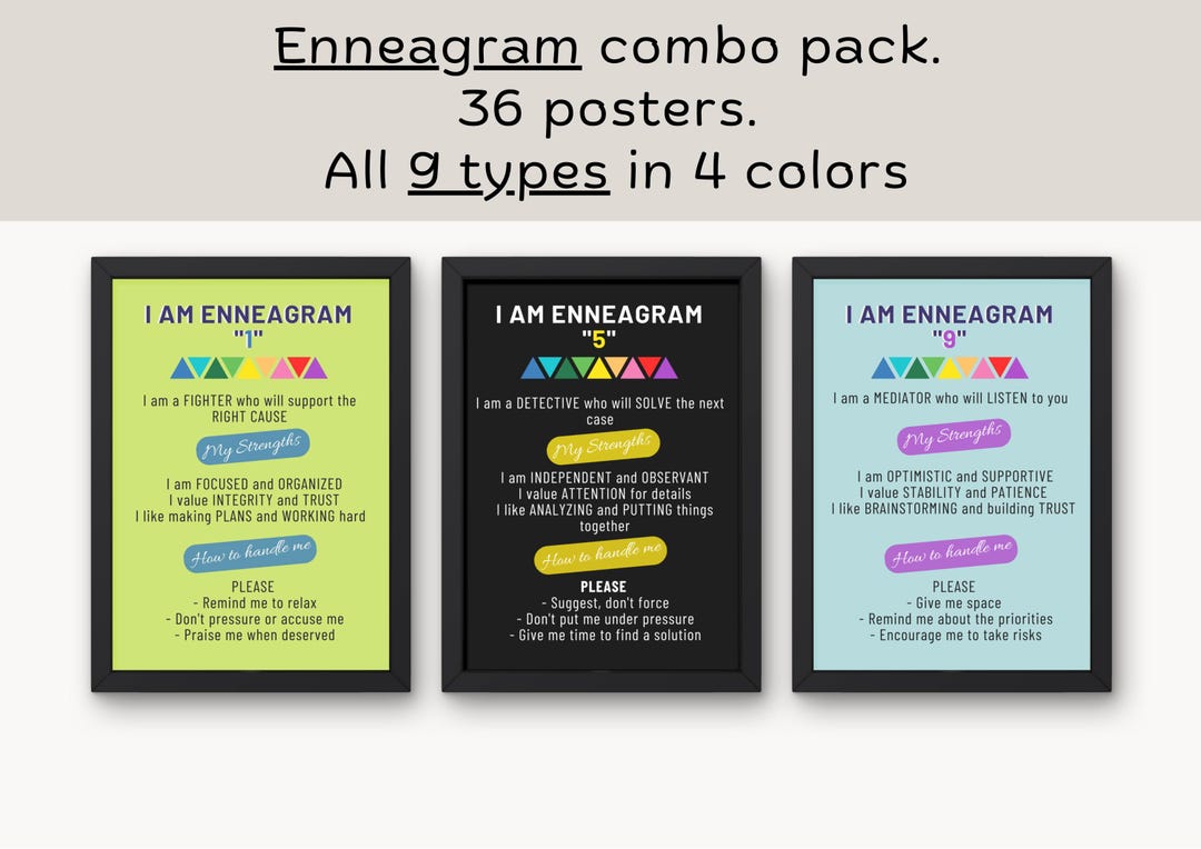 Enneagram Combo Pack Enneagram Personality Types Enneagram Chart Ennea ...